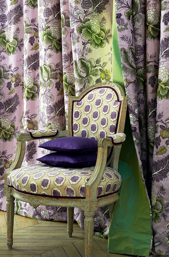 Tiana Fabric in Rose/Orange by Manuel Canovas